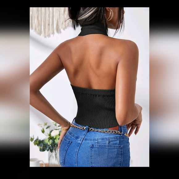 SHEIN | Tops | New Knot Cutout Halter Crop Top | Poshmark